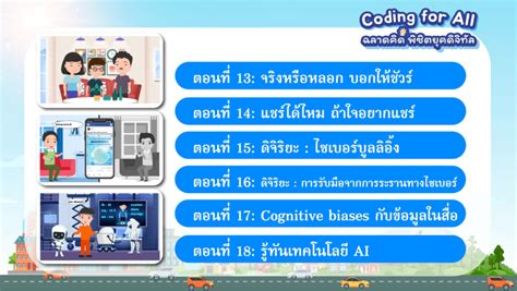อบรมออนไลน์ หลักสูตร Coding For All ฉลาดคิด พิชิตยุคดิจิทัล อบรมฟรีผ่าน Thai Mooc รับเกียรติ