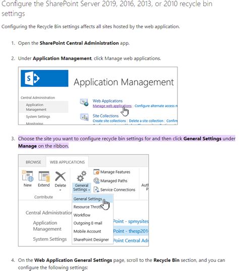 configure sharepoint recycle bin settings powershell microsoft qanda