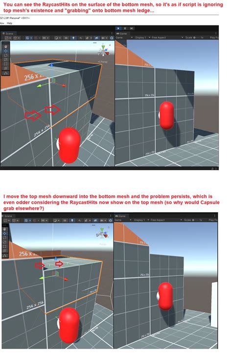 Unity Ledgeclimb Script Not Choosing Point To Grab Correctly When Encountering Stacked Meshes