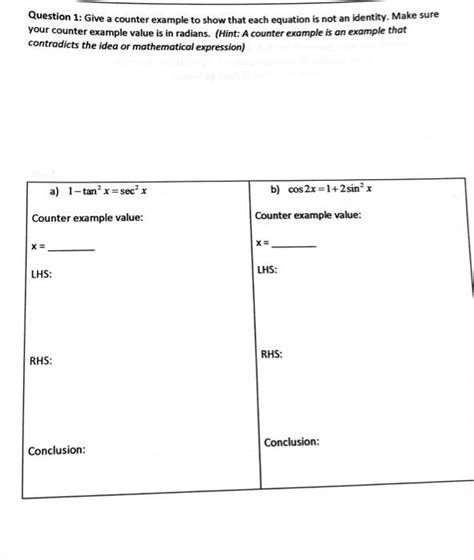 Solved Question Give A Counter Example To Show That Each Chegg