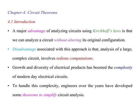 Circuit Theorems Linear Circuit Analysis Ppt