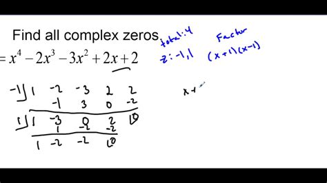 Finding Complex Zeros Of A Polynomial Lesson 2 Youtube