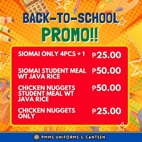 Pmms Canteen Pmms Canteens Back To School Promo Is Facebook