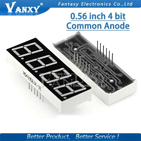 5pcs Digital Tube Segment Common Anode Red 4 Bit Digital Tube 056 Inch 12 Needles Red Led