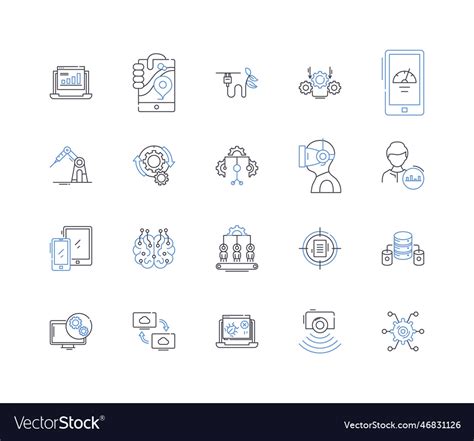 Smart Systems Line Icons Collection Automation Vector Image