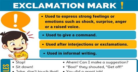 exclamation point exclamation mark with useful examples 7esl