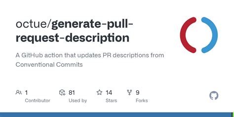 Github Octuegenerate Pull Request Description A Github Action That