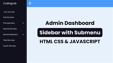Top Sidebar Menu Templates In HTML CSS JavaScript