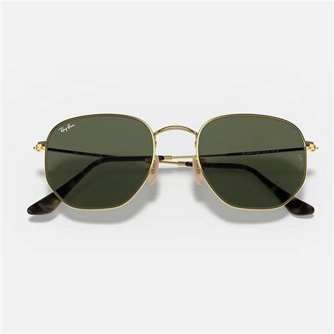 Ray Ban Hexagonal Flat Lenses With Polished Gold Depop