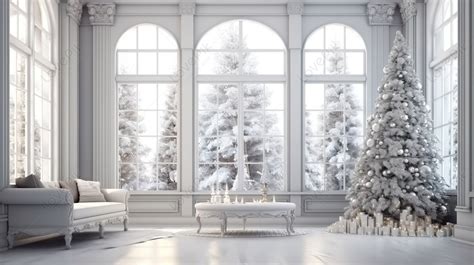 3d 렌더링된 크리스마스 트리와 현대적인 디자인의 창 뷰로 인테리어를 향상시키세요 리스 배경 리와 배경 살다 배경 이미지 Hd 리스 리와 살다 배경 사진 무료