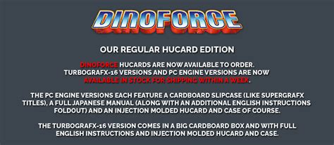 Pceworks Dinoforce On Pc Engine Hucard