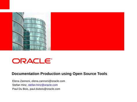 Ppt Documentation Production Using Open Source Tools Elena Zannoni