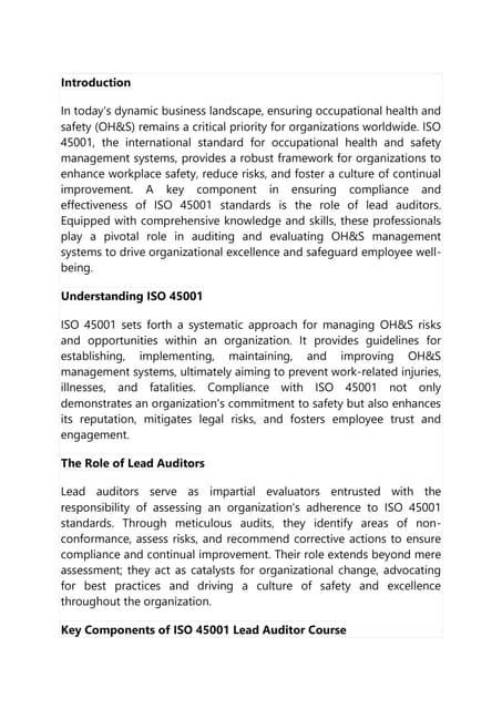 Iso 45001 Lead Auditor Training Course1 Pdf