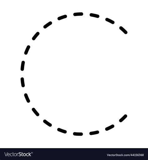 Tracing Alphabet Lowercase Small Letter C Vector Image