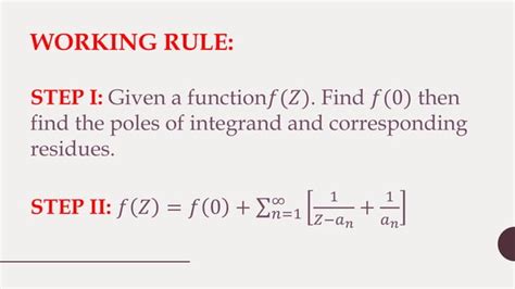 Contour Integration And Mittag Leffler Theorem Pptx Physics Science