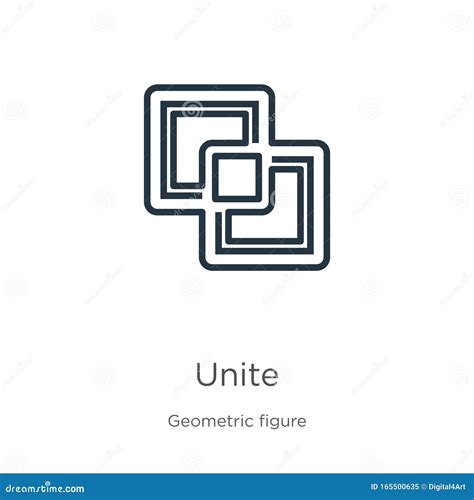 Unite Icon Thin Linear Unite Outline Icon Isolated On White Background From Geometric Figure