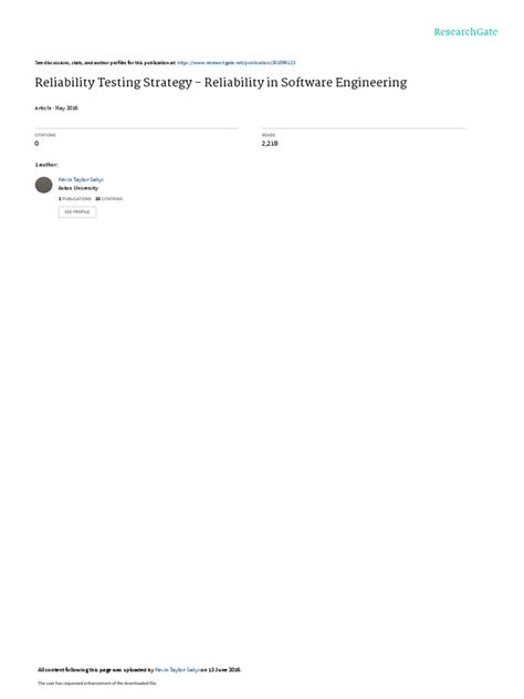 Reliability Testing Strategy Reliability In Software Engineering