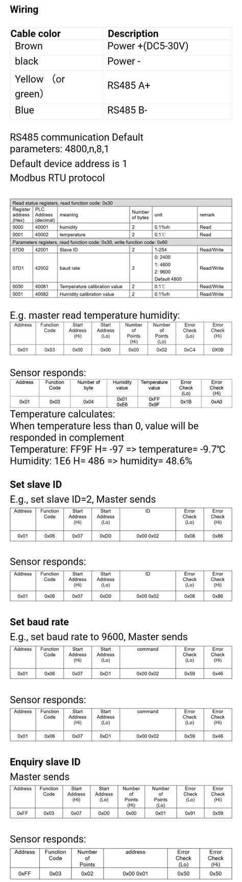 RS485 Modbus Temperature And Humidity Sensor General Guidance Arduino Forum