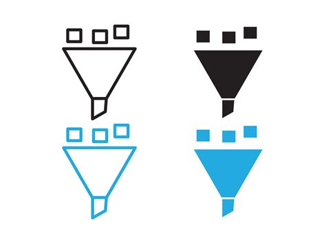 Data Filtering Icon Black And White Outline Sign 48315500 Vector Art At Vecteezy