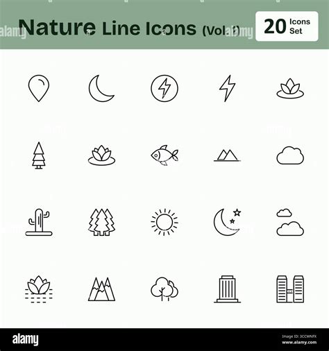 Forest Nature Icons Stock Vector Images Alamy