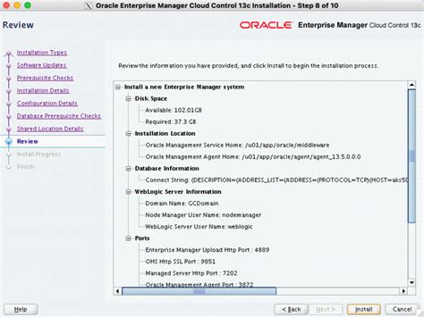 Oracle Enterprise Manager 13c Release 5 135 Installation On Linux 7