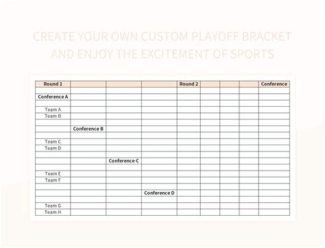 Free Custom Playoff Bracket Templates For Google Sheets And Microsoft