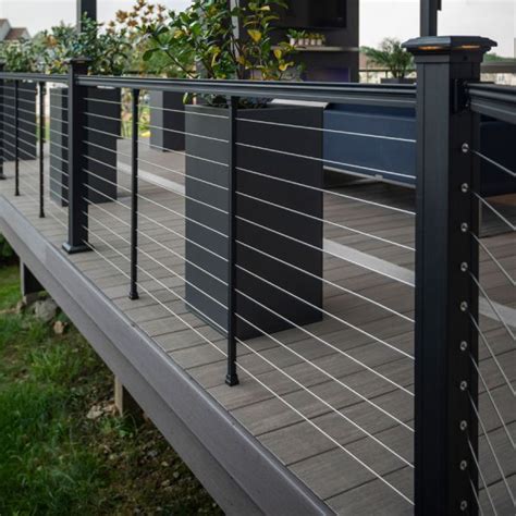 Cable Railing Top Rail Kit By Key Link DecksDirect Black Railing Modern Railing Deck Railing