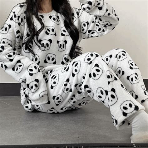 판다곰 극세사 수면 잠옷 파자마 세트