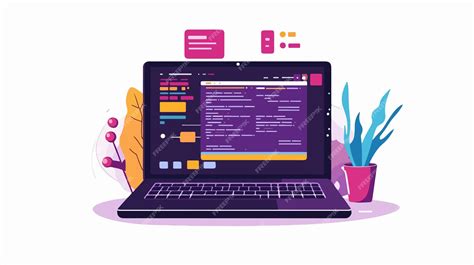 interfaz de software de codificación y programación profesional en windows vector premium