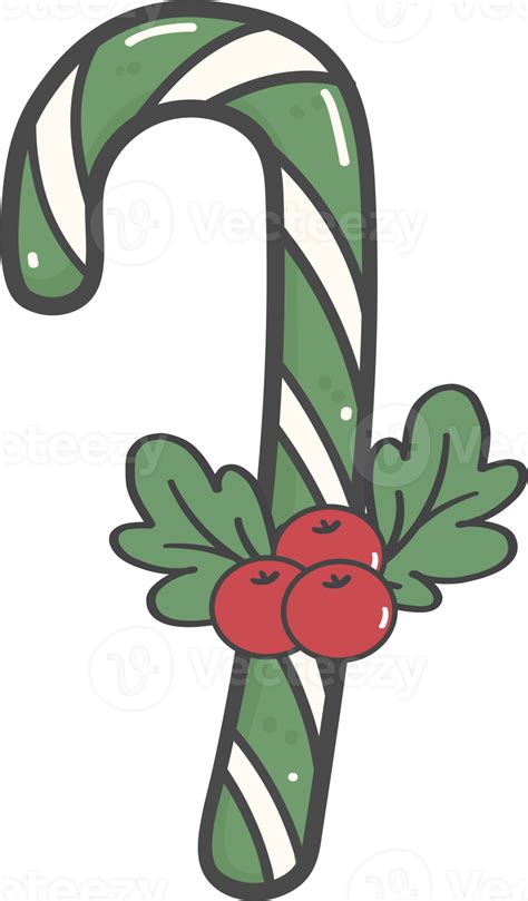 Cute Christmas Candy Cane Decoration Cartoon Doodle Hand Drawing