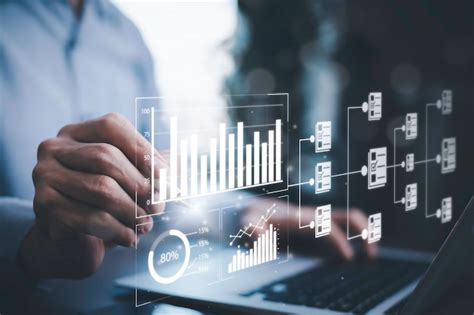 Premium Photo Working Data Analytics And Data Management Systems And Metrics Connected To