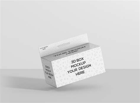 Premium Psd Long Rectangle Box With Hanger Mockup