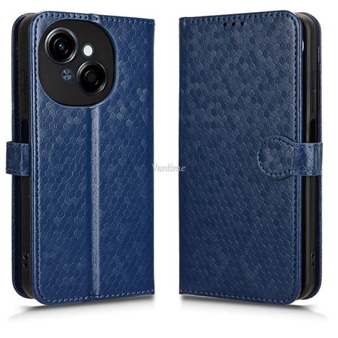 Vantime For Tecno Spark Go 1 4G PU Leather Wallet Case Polka Dots Card Slot Flip Cover Daraz Pk