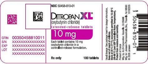 Ditropan Xl Package Insert Prescribing Information Moa