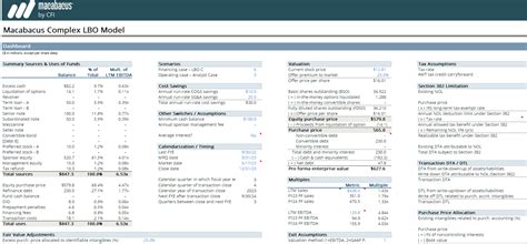 LBO Models Free Excel Templates Macabacus