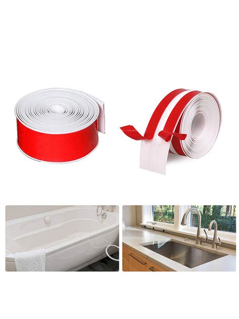욕실 벽 씰링 스트립 자체 접착 주방 코킹 테이프 목욕 싱크 세면대 가장자리 욕조 샤워 액세서리 가스 스토브 싱크 1 개 문 문 And Windows