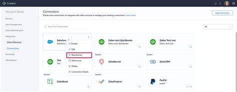 Create And Authorize Connections Setup Zoho Creator Help