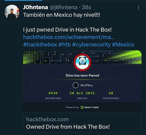Jonathan Tena On Linkedin Htb Ctf Ethicalhacking