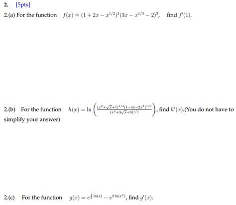 Solved 2 A For The Function F X 1 2x−x1 2 4 3x−x1 3−2 3