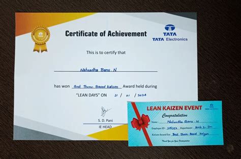 Kaizen Teameffort Teammotivation Awardwinning Naheedha Banu N