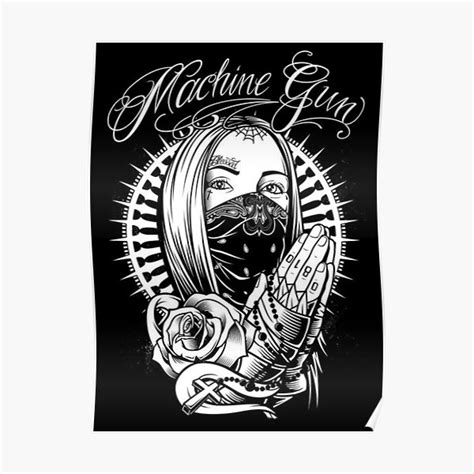 Machine Gun Poster For Sale By Bersaylor Redbubble
