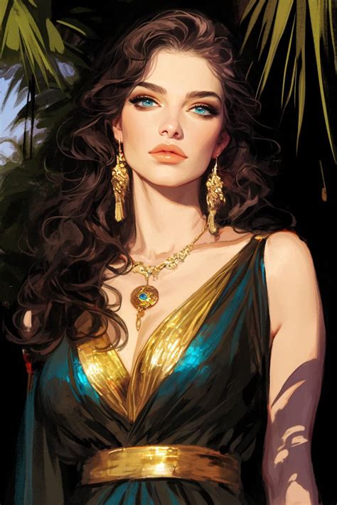 아름다운 고대 그리스 여성 그림을 그리다