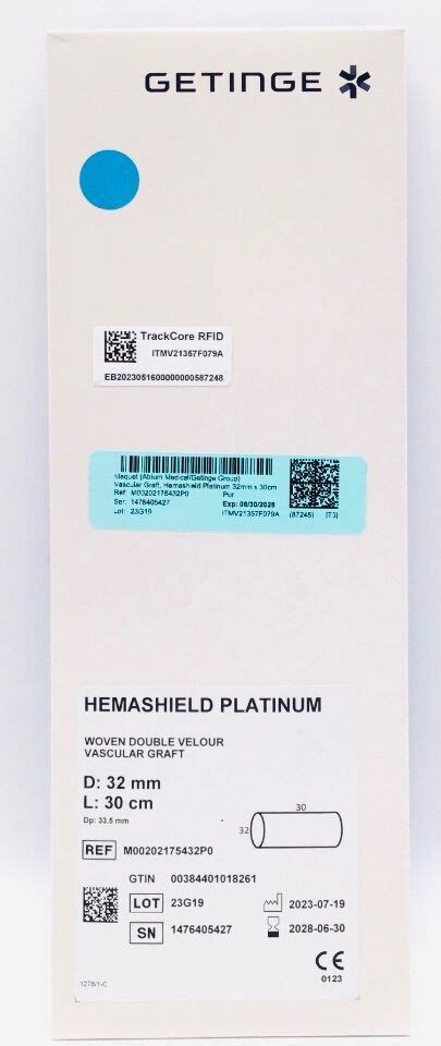 New Getinge M00202175432p0 Hemashield Platinum Vascular Graft Surgical