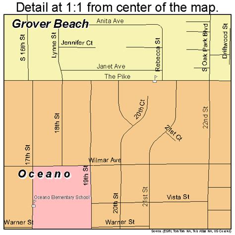 Oceano California Street Map 0653294