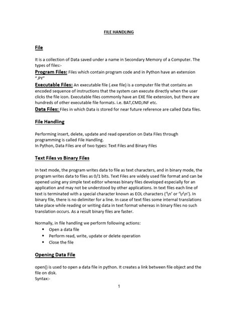 Python File Handling Basics Pdf Comma Separated Values Computer File