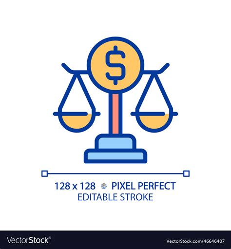 Banking Law Pixel Perfect Rgb Color Icon Vector Image