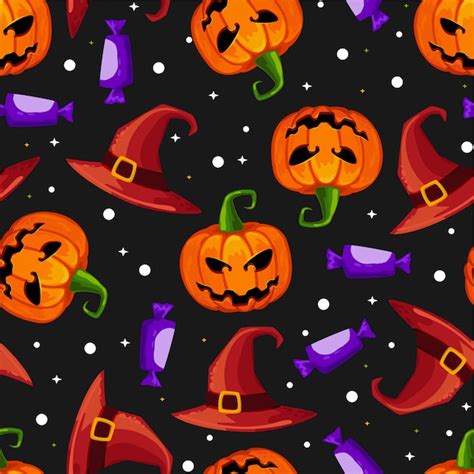 Premium Vector Halloween Seamless Pattern