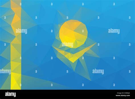 Kazakhstan Flag Triangular Polygonal Vector Pattern Stock Vector Image And Art Alamy