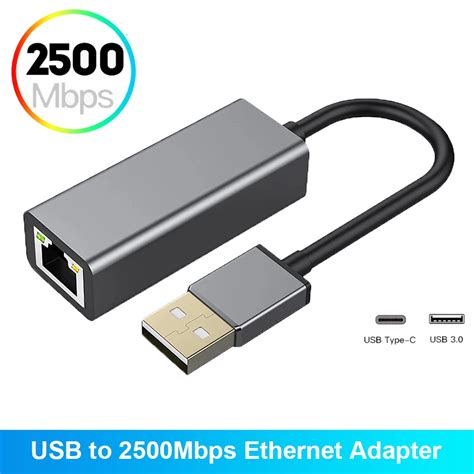 맥북 윈도우용 Usb 30 네트워크 카드 2500mbps Usb To Rj45 이더넷 어댑터 C타입 To Rj45 Lan 케이블 프리 드라이버 25gbps Best