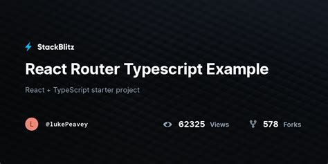 React Router Typescript Example Stackblitz